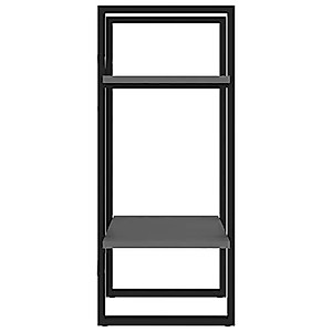 SLGSDMJ Industrial Style Open Office Bookshelf, Ladder Bookshelf, Shelving Unit, Closet Organizer, Multipurpose Storage Cabinet,2-Tier Book Cabinet Gray 15.7"x11.8"x27.6" Chipboard