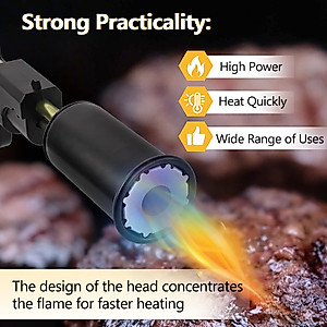 Cooking Propane Torch, Adjustable Kitchen Torch, Portable Flame Thrower Fire Gun, Used for Cooking, Steak, BBQ, Campfire (Stand included, Tank not included)