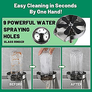HAMOLER Bottle Washer for Sink Brushed Nickel Kitchen Sink Glass Rinser Baby Cup Rinser Faucet Glass Cup Sprayer Stainless Steel Bottle and Cup Rinser For Sink