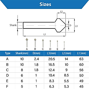 TJR® Countersink 90° Set of 6 Pieces 1/4", 1/3", 2/5", 1/2", 2/3", 4/5" HSS Uncoated, for chamfering. Tool Bits Set for Steel, Aluminum, Brass, Wood, Plastic (Uncoated in Original Rose Plastic Case)