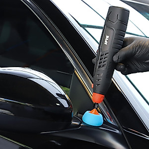 Cordless Rotary Tool, SPTA Cordless Mini Car Polisher, 36Pcs 12V Li-ion Battery IVT 5,000-25,000 RPM Small Buffer Polisher Polishing Foam Pad Set for Polishing Sanding