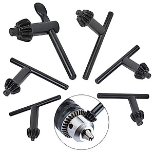 Worldity 6 Sizes Drill Chuck Key Wrench, Heavy Duty Carbon Steel Replacement Drill Press Chuck Key for Drill Clamping Tool (Chuck Diameter: 5/32" 1/4" / 3/8" / 1/2" / 5/8" 3/4")