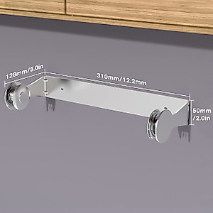 Paroto Paper Towel Holder Under Cabinet, One Hand Tear Adhesive Paper Towel Holder Wall Mount with Ring Spring, Stainless Steel Paper Holder Rack for Kitchen Bathroom