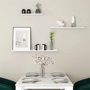 MRPAPA Floating Shelves Set of 2 - Alloy Shelf 16 inch Wall Shelves Wall Mount Rustproof Wall Shelf for Living Room Bedroom Kitchen Bathroom Farmhouse…