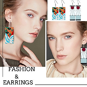 KAERUN 12 Pairs Women's Tanjiro Earrings Anime Demon Slayer Earrings Cosplay Fashion Double-sided Acrylic Alloy Resin Earrings