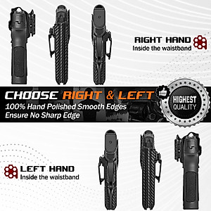 Amberide IWB & OWB KYDEX Holster Fit: Taurus G3 Pistol, Inside Waistband Concealed Carry, Adjustable Cant & 'Posi-Click' Retention, USA Made by Amberide