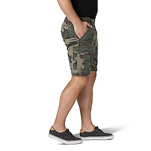 Wrangler Authentics Men's Classic Cargo Stretch Short, Green Camo, 34