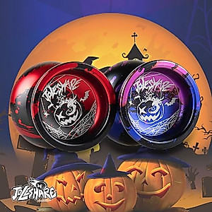 JOLESHARE Professional Unresponsive Yoyo X5 for Pros and Responsive Yoyos for Kids Beginners - Replaceable Unresponsive Bearings, Gloves, Removal Bearing Tool and 5 Cords Included (red Black)