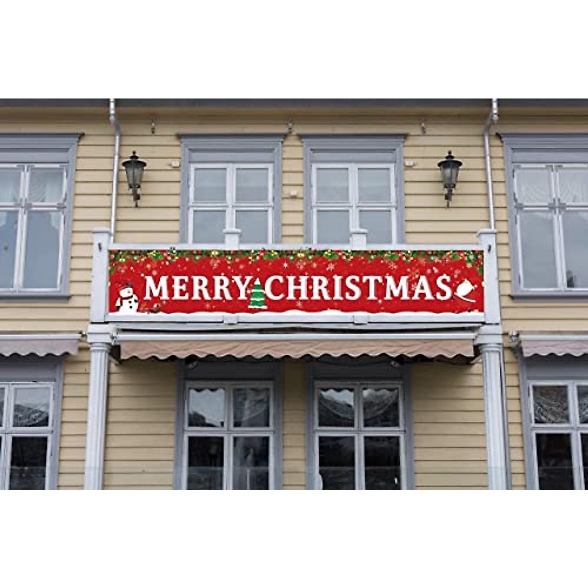 Large Merry Christmas Banner,Xmas Outdoor & Indoor Hanging Decor,Xmas Sign Huge Xmas Home Party Decoration (Christmas tree)