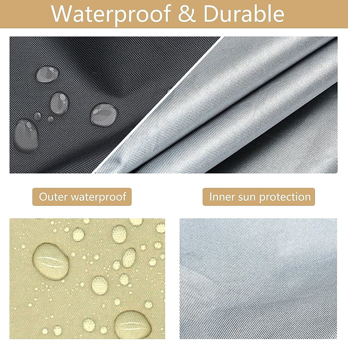 Typutomi Patio Swing Canopy Cover Set, Replacement Canopy and Swing Cushion Cover 210D Waterproof Thickened Canopy Top Cover and Chair Seat Cover for Outdoor Patio Garden(Blue, M-64.6x44.9x5.9in)