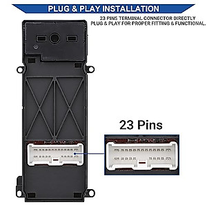 AiYiGu Master Power Window Switch Front Left Driver Side, Compatible with Honda Accord CM5 CM6 Sedan 2003 2004 2005 2006 2007, Replaces 35750-SDA-H12