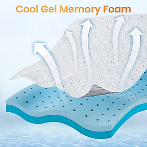 Maxzzz 2 Inch King Size Firm Mattress Topper, Cooling Gel Memory Foam Mattress Topper for Pressure Relief, Extra Firm Mattress Topper Non-Slip Design with Removable & Washable Cover, CertiPUR-US