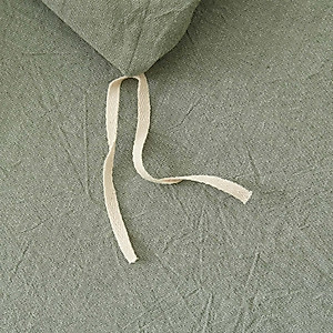 OTOB Sage Green Duvet Cover Twin 100% Washed Cotton Bedding Sets 68 x 86 Luxury Comforter Cover with Deco Closure Ties Lightweight Reversible Duvet Cover for Kids Boys Teen