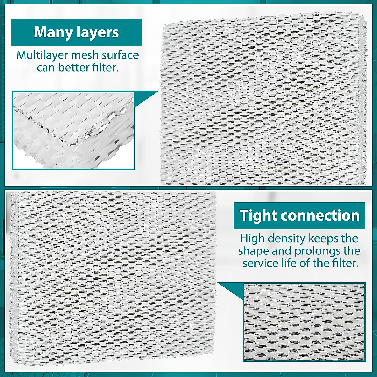 HASMX 2-Pack Replacement Humidifier Filter Pads for Honeywell HE250, HE250A, HE-250, HE-250A Humidifiers, 10" x 13" x 1-5/8" Humidifier Water Pad Filters Replace Part Numbers: RP3162, A35W