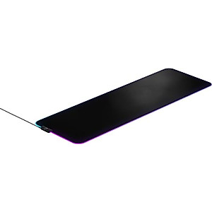 SteelSeries Gaming Mouse Pad 2 Zone RGB Illumination 9cm x 30cm x 0.4cm QcK Prism Cloth XL Black