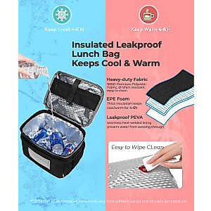 SUNNY BIRD Insulated Lunch Bag with Foldable and Leakproof Design, Thermally Insulated, Shoulder Strap for Women, Men and Teen (Black 002)