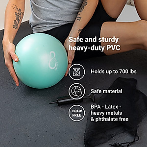 Live Infinitely Pilates Ball 9 Inch with Pump | Small Yoga Balls with Digital Workout eBook | Mini Stability Ball for Pilates, Barre, Yoga & Home Exercise (Mint)
