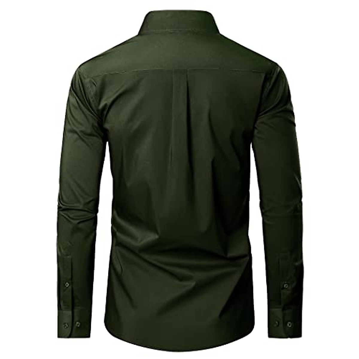 Lion Nardo Dress Shirts for Men Long Sleeve Mens Dress Shirts Regular Fit Casual Button Down Shirts Cotton Dress Shirts Army Green