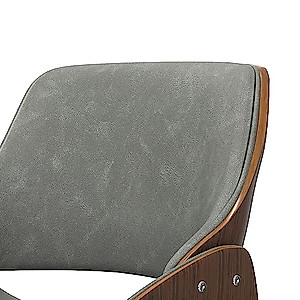 SIMPLIHOME Malden Dining Chair in Distressed Grey Vegan Faux Leather, 22.8"W x 20.9"D x 30.9"H, Mid-Century Modern Wood Back Chair for Dining Room