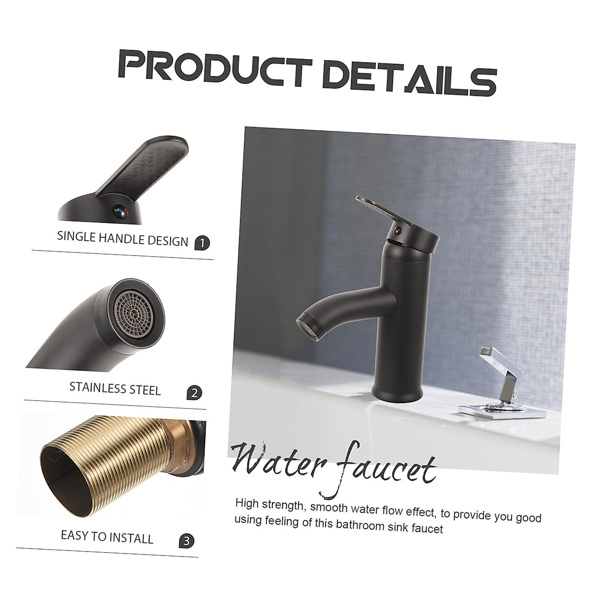 Veemoon Faucet for Bathroom Sink Bathroom Faucet Sink Faucet for Bathroom Bath Faucet Basin Faucet Kitchen Faucet Kitchen Sink Faucet Bathroom Sink Faucet Metal Fall Stainless Steel