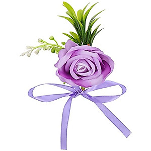 VOSAREA Wedding Decorations Wedding Decorations Artificial Flower Corsage Bracelet Bridesmaid Bride Wrist Corsage Wristlet Band for Wedding Flower Bracelet Wedding Decor