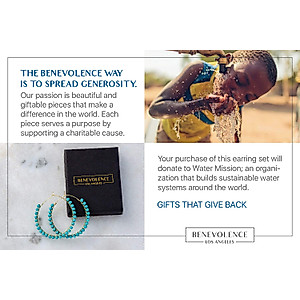 Beaded Hoop Earring - Natural Stone Hoop Earrings for Women Medium Hoop Earrings Gold Hoop Earrings for Women Gold Hoops Earrings for Women