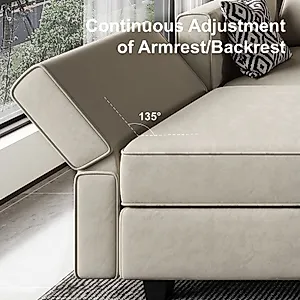 Belffin Modular Sectional Sofa with Storage Seat Oversized U Shaped Couch with Reversible Chaise Sofa Set with Ottoman Velvet Grey