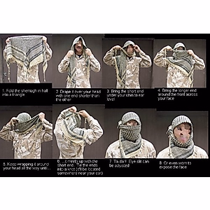 Tapp Collections Premium Shemagh Head Neck Scarf - Black/Black