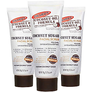 Palmer's Coconut Oil Formula Coconut Sugar Facial Scrub, 3.17 Ounce (Pack of 3)