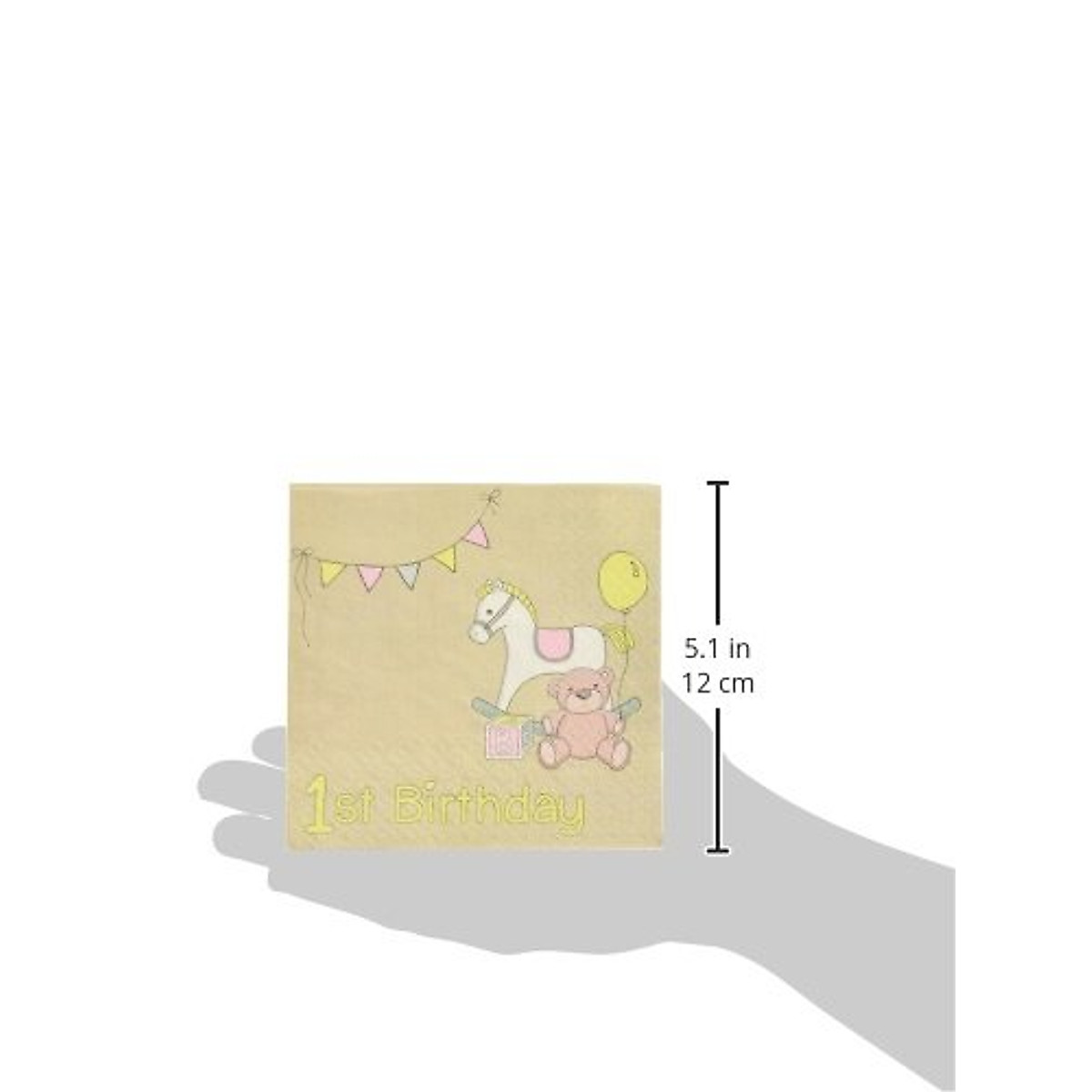 Ginger Ray 1st Party Paper Napkins Rock a Bye Baby First Birthday, 16 Pack
