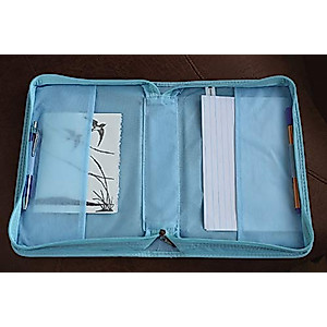 2 Corinthians 5:17 Butterfly Bible Cover for Women, Zippered, with Handle, Canvas, Aqua, Large