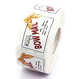 Bow Mail Stickers,Thank You Stickers,Handmade Stickers,Small Shop Stickers,Envelopes Stickers for Small Business, Online Retailers,Handmade Goods,500 Labels Per Roll