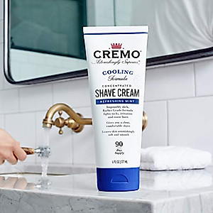 Cremo Barber Grade Cooling Shave Cream, Astonishingly Superior Ultra-Slick Shaving Cream Fights Nicks, Cuts And Razor Burn, 6 Fl Oz (2 Pack), WHITE