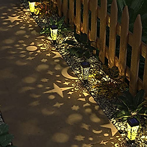 EKQ 8 Pack Small Solar Garden Lights Outdoor Waterproof Decorative Solar Pathway Landscape Lights for Patio Yard Path Backyard Walkway Sidewalk Driveway Decor (8 Pack, Black)