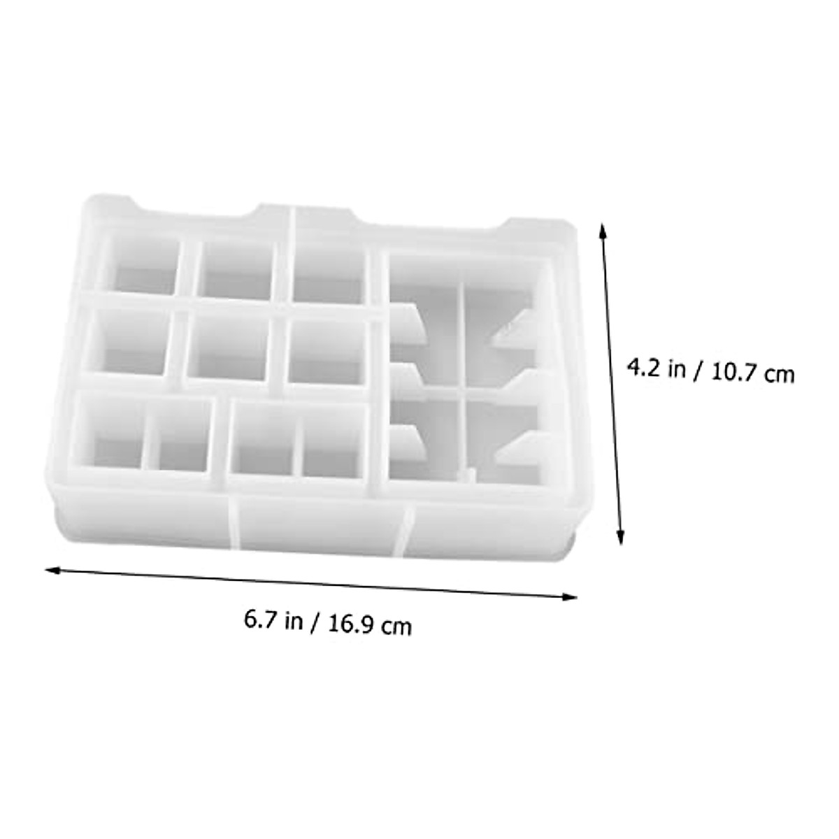 COHEALI Storage Box Mold Makeup Organizer Box Tray Mold Resin Tray Mold Handicraft DIY Silicone Box Epoxy Silicone Handicraft Mold Silicone DIY Molds Sturdy DIY Mold Silica Gel White