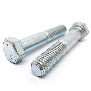(10 Pieces) 3/8-24x4" Grade 5 Hex Head Cap Screws Bolts UNF Fine Partial Threads Zinc Clear