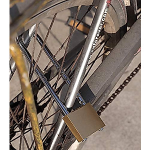 Fu Volante Solid Brass Padlock, 2 inch Wide Body, Outdoor Lock with Removable Adjustable-Length Shackle