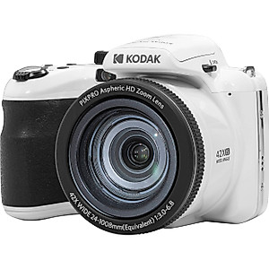 Kodak PIXPRO AZ425 Digital Camera + Camera Case + 128GB Memory Card (White)