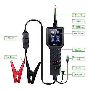 TopDiag P100 Pro Power Circuit Probe Kit, 9v-30v Automotive Circuit Tester 12V 24V AC DC Digital Voltage Tester, Multimeter Short Finder with Oscilloscope Component for Cars Truck
