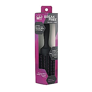 Wet Brush Volume & Body Round Brush for Thick to Coarse Hair - Volumizing Salon Blow-Out with Less Pain, Effort & Breakage - Natural Boar Bristle Detangles Knots, 1.5" Barrel