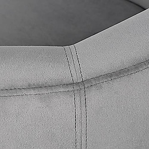 Yaheetech Living Room Chair, Velvet Accent Chair Upholstered Barrel Chair Sitting Chair with Armrest and Low Back for Living Room Bedroom, Grey