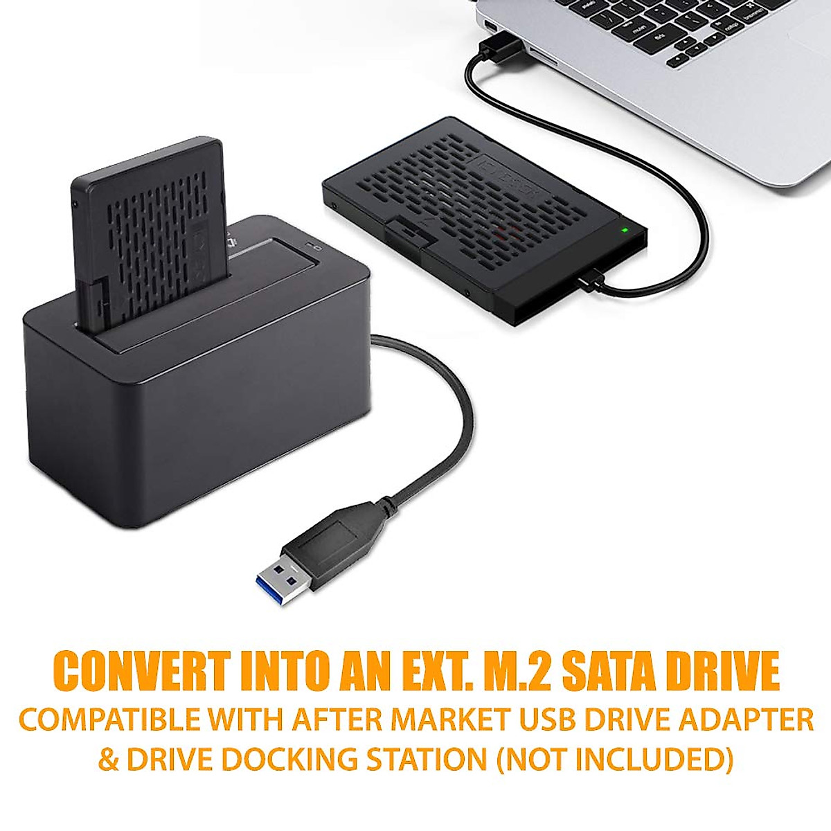ICY DOCK M.2 SATA SSD to 2.5 inch SATA III SSD Enclosure Adapter Tool Free | EZConvert MB703M2P-B