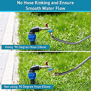 QNINE 90 Degree Hose Elbow, 3/4" NH Thread, Brass Hose Connector, Perfect for RV, Washing Machine, Faucet, 2-Pack