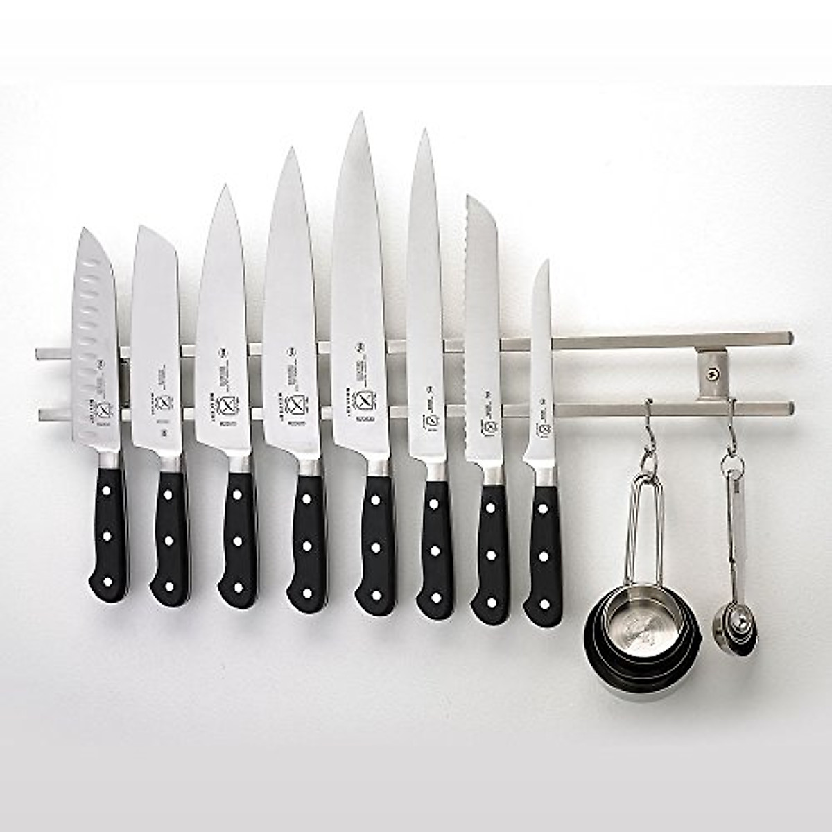 Mercer Culinary 24" Magnetic Knife Bar with 6 S Hooks, 24 Inch x 2.4 Inch x .9 Inch, Stainless Steel