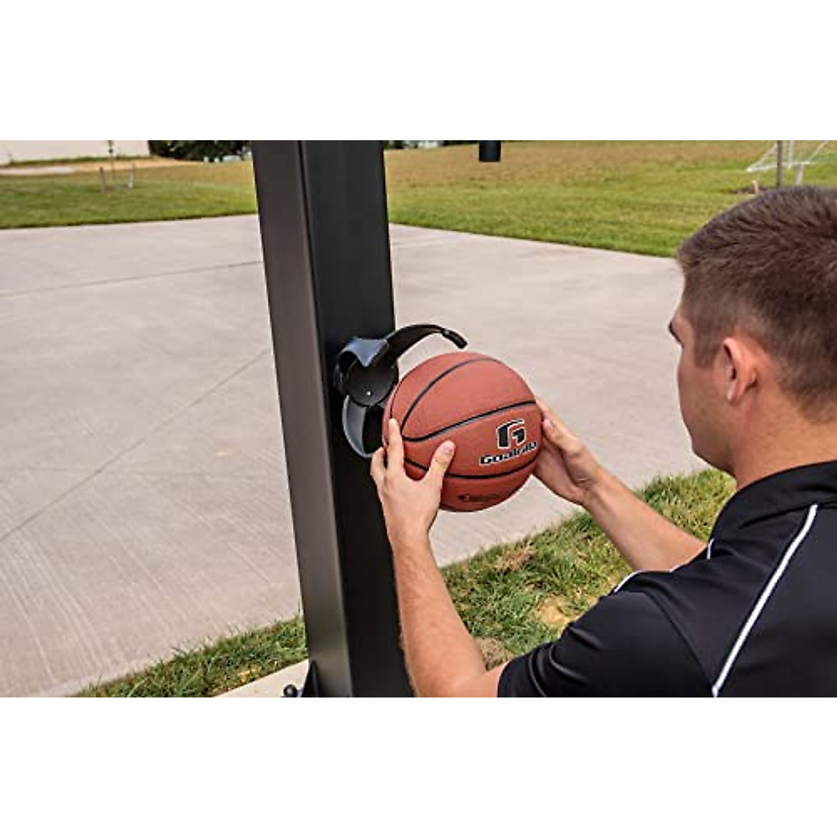 Silverback Basketball Holder Compatible with Men's, Women's, Youth Basketballs, Soccer Balls, Volleyballs, and Kickballs,Black
