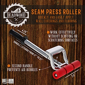 DCT Heavy-Duty Flooring Seam Press Roller, Extendable from 17in to 27in – Laminate, Vinyl, Carpet, Tile, Linoleum Floor