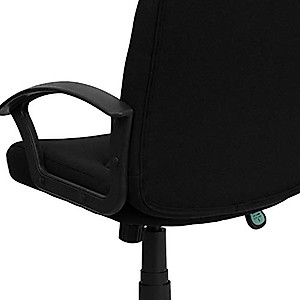 Flash Furniture Mid-Back Black Fabric Executive Swivel Office Chair with Nylon Arms