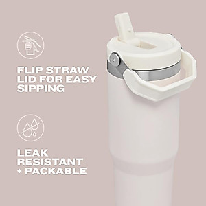 Stanley IceFlow 2.0 Flip Straw Tumbler with Handle 30 oz | Twist On Lid and Flip Up Straw | Leak Resistant Water Bottle | Insulated Stainless Steel | BPA-Free | Chili Red