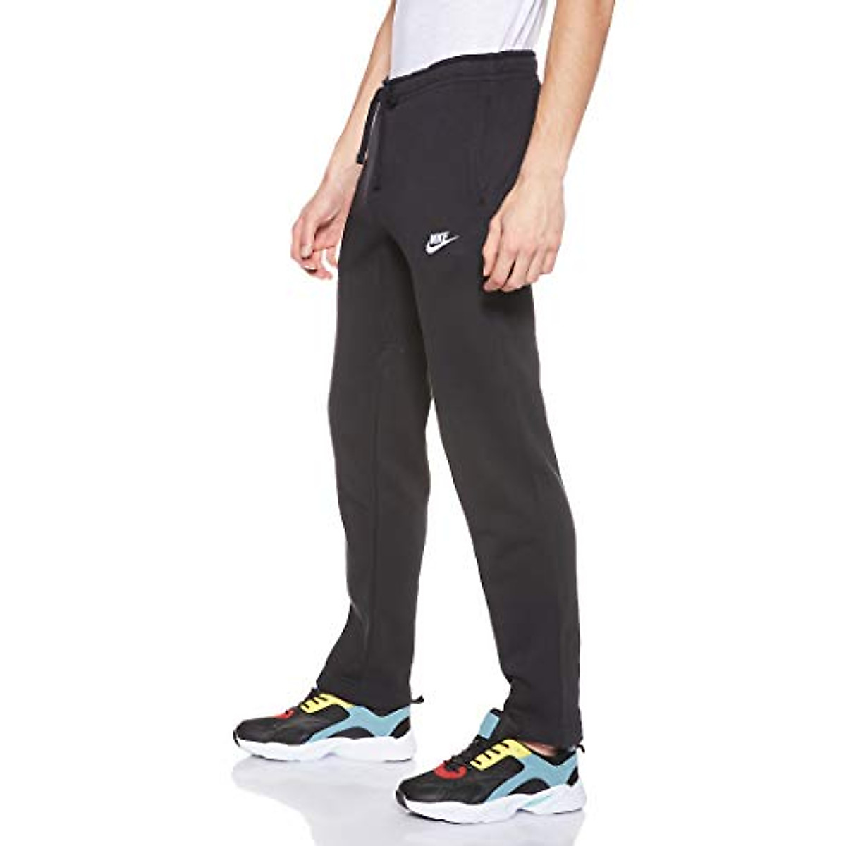 Nike Men's Sportswear Open Hem Club Pants, Black/White, X-Large
