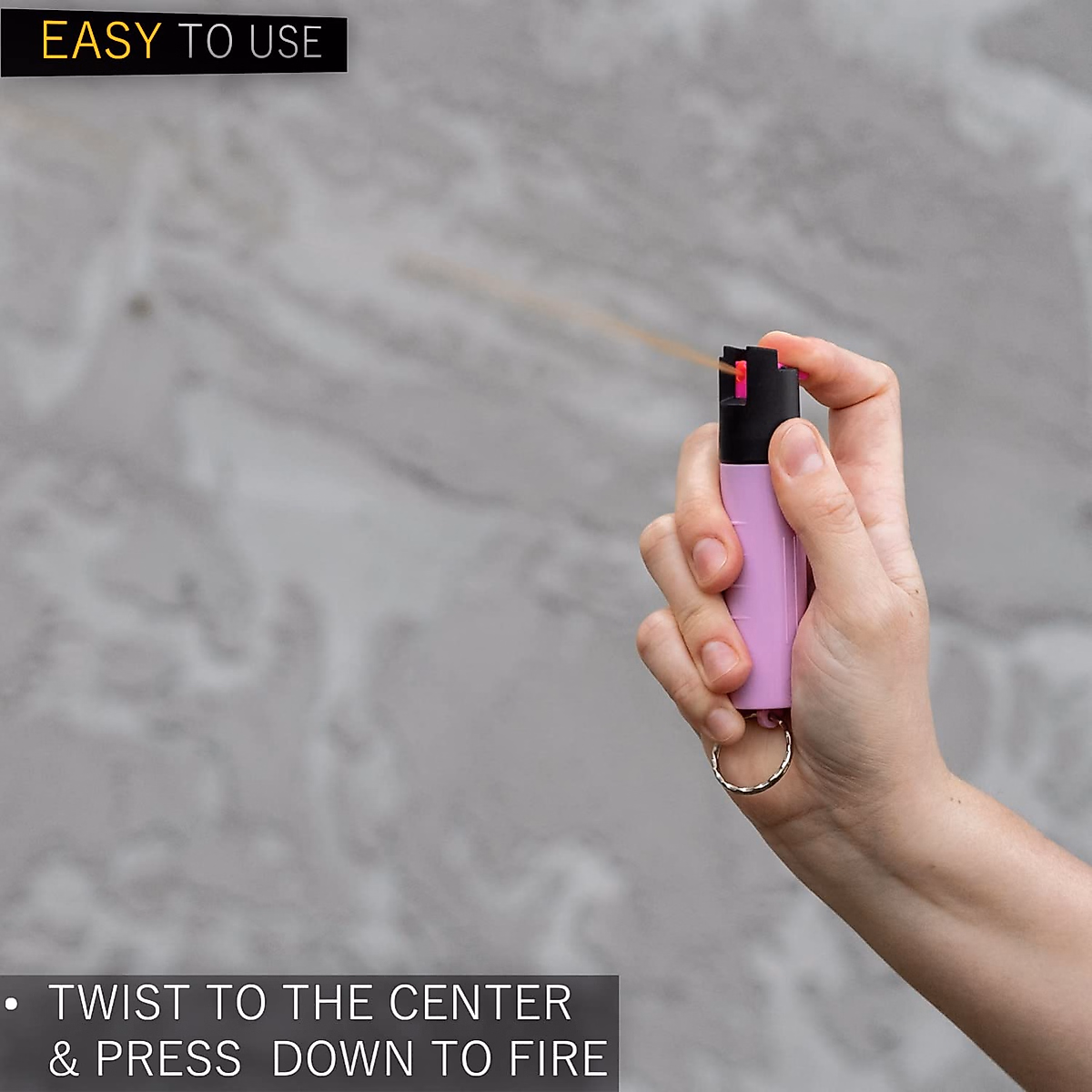 Police Magnum Pepper Spray Self Defense- Mini Pocket Safety Tool- Strong Keyring Holder- Made in The USA- 1 Pack 3/4oz Twist Lock Pink Sleeve Keyring